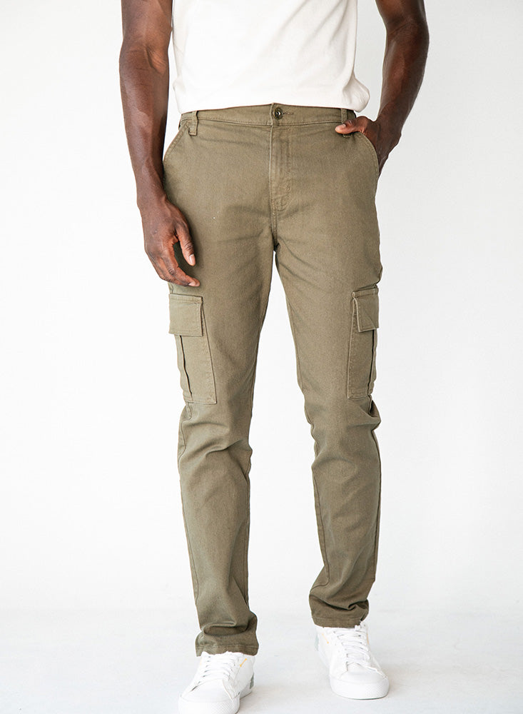 Jean Hombre Slim Color Verde Militar – Moft